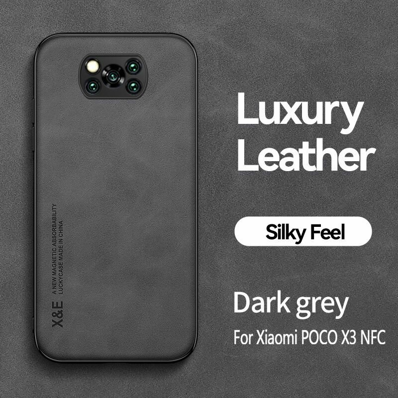 Чехол на Xiaomi Poco X3 / X3 NFC / X3 Pro Роскошная кожа противоударный с защитой камеры