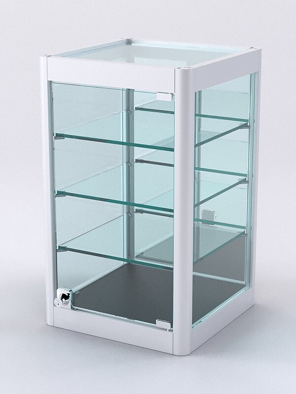 Витрина из профиля настольная "вайб" №6-3П-З-300 (задняя стенка Зеркало), Черный