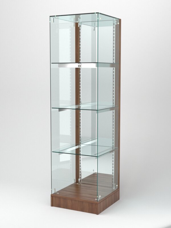 Витрина "астерия ХИТ продаж" №4 (без дверки, задняя стенка - зеркало), Орех