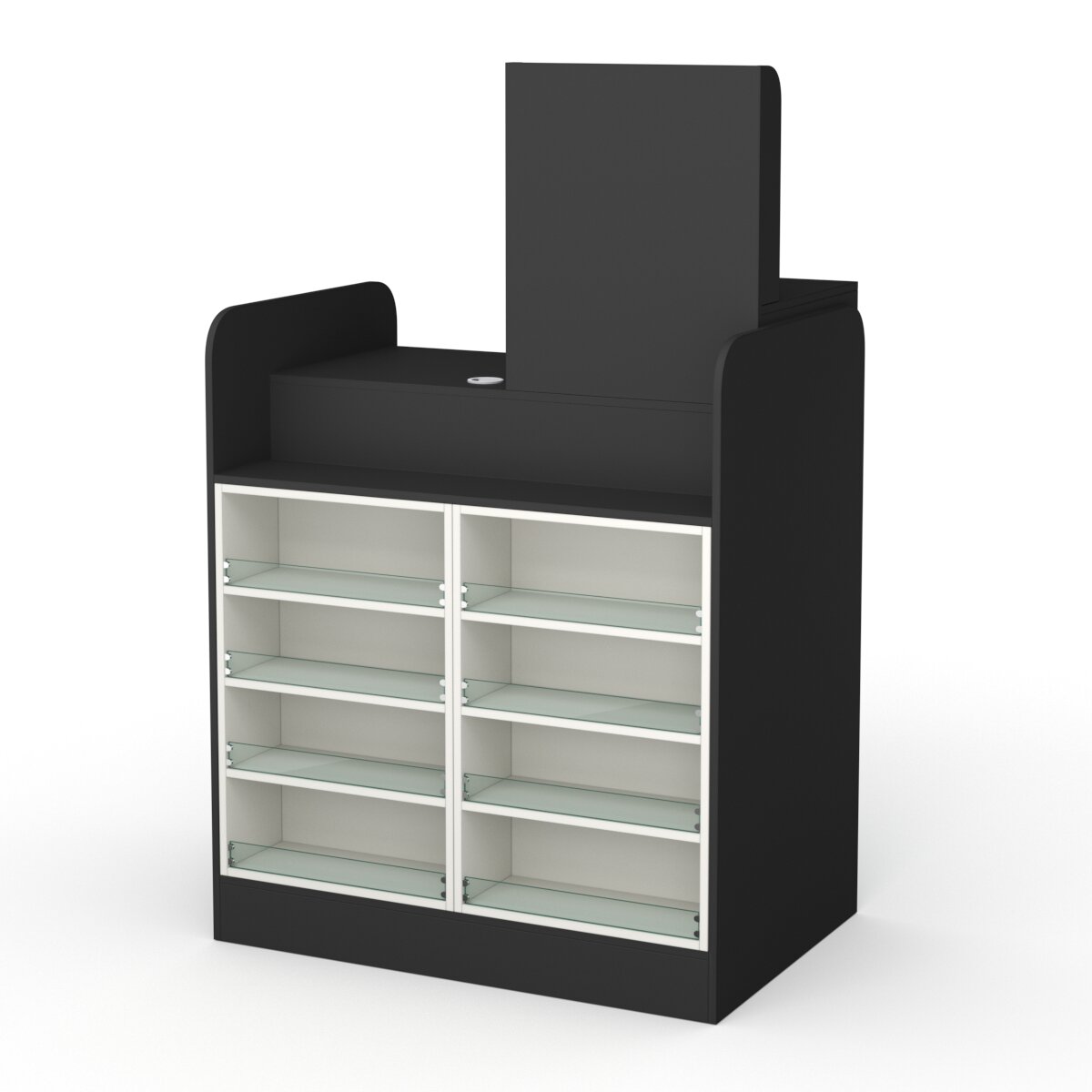 Кассовый стол "ривьера молди" №3А (правосторонний), Черный и Белый