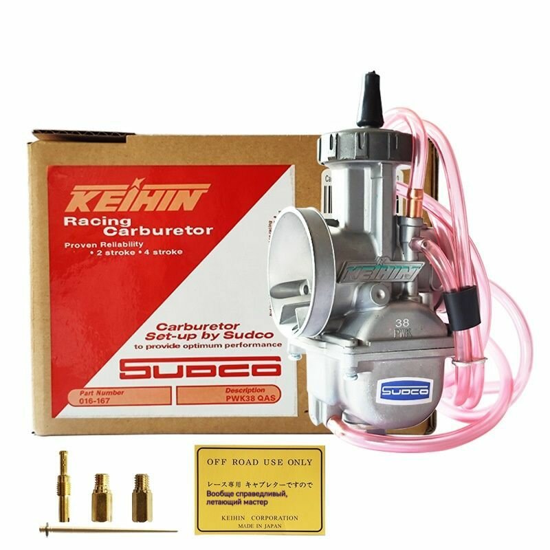 Карбюратор PWK 36 мм, подходит для двигателей Yamaha, Honda, Kawasaki, Suzuki 2T/ 4T, совместим со скутерами, квадроциклами, мотоциклами (200-300 куб. см)