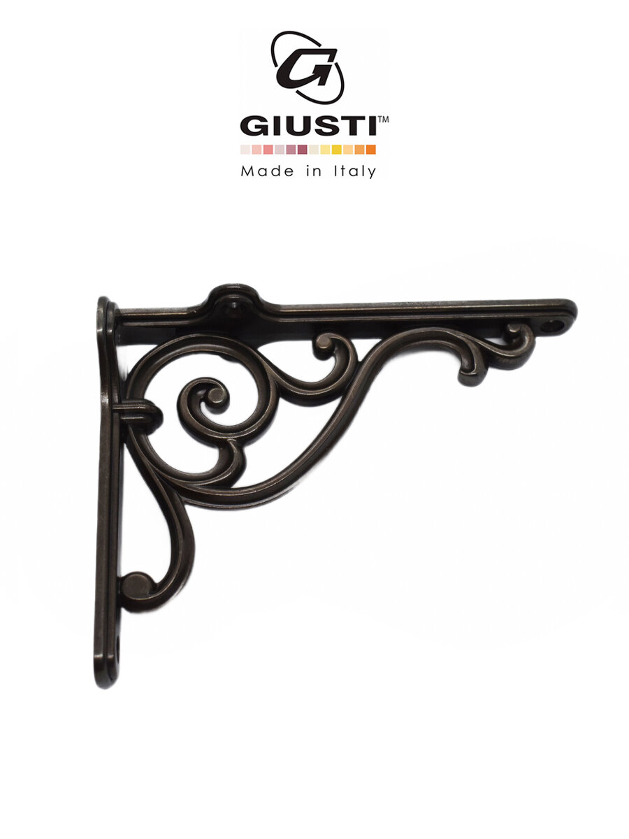 Кронштейн / полкодержатель Giusti (Италия) 150 х 115 мм шоколад (1 шт.)