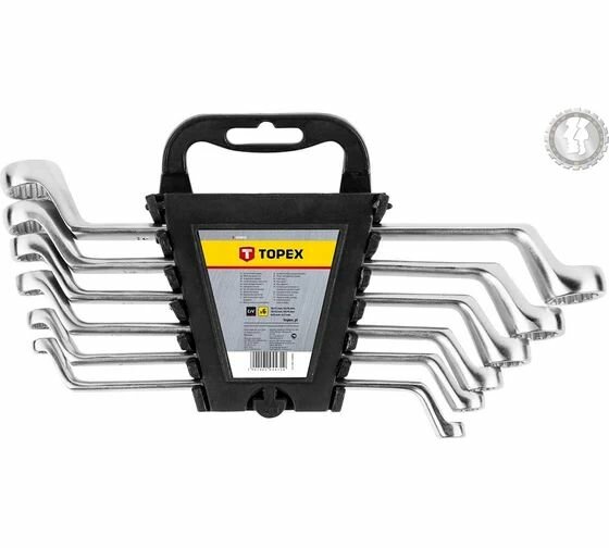 Накидные изогнутые ключи TOPEX 6-17 мм, 6 шт. 35D855