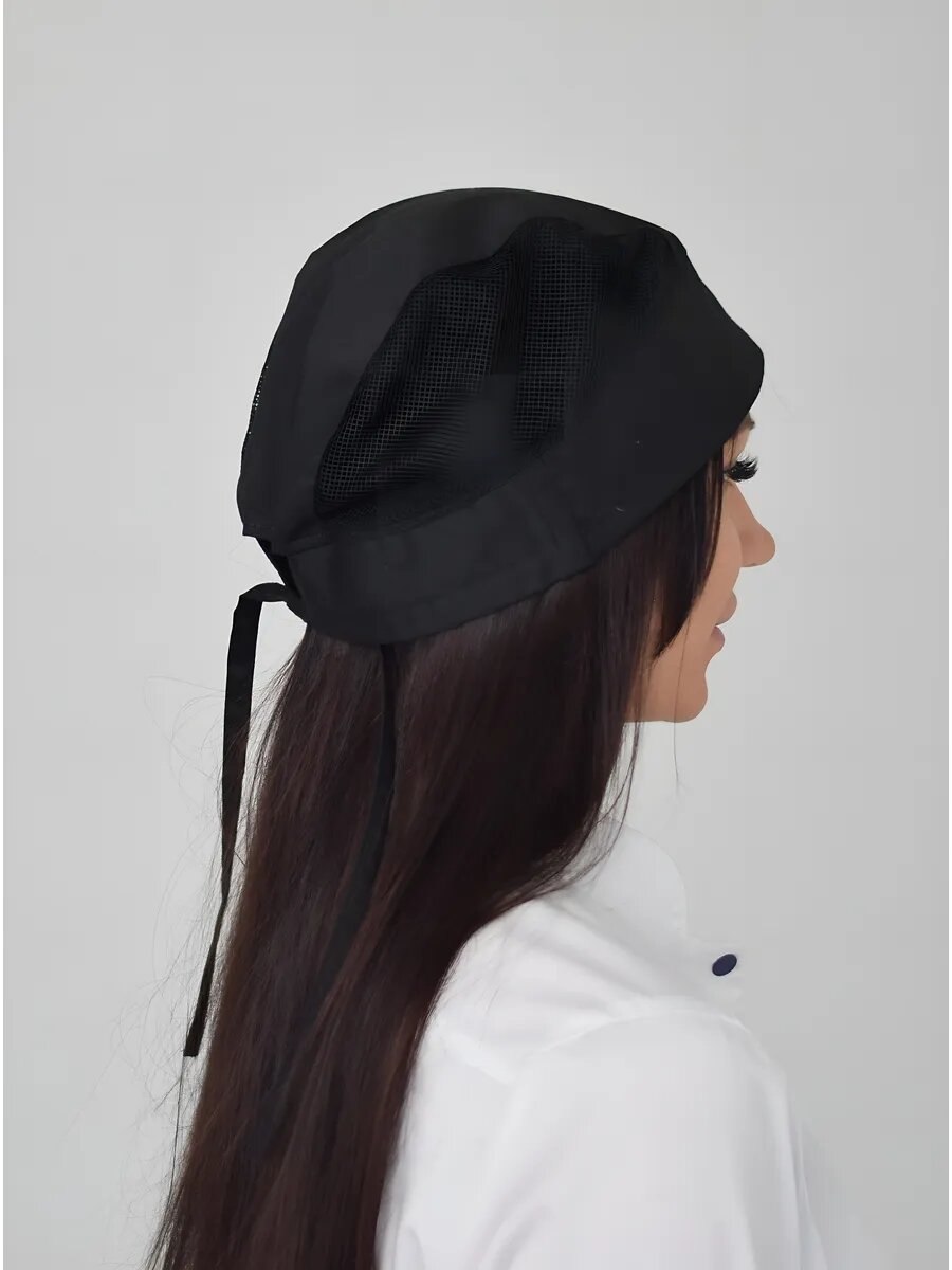 Бандана поварская с сеточкой чёрная