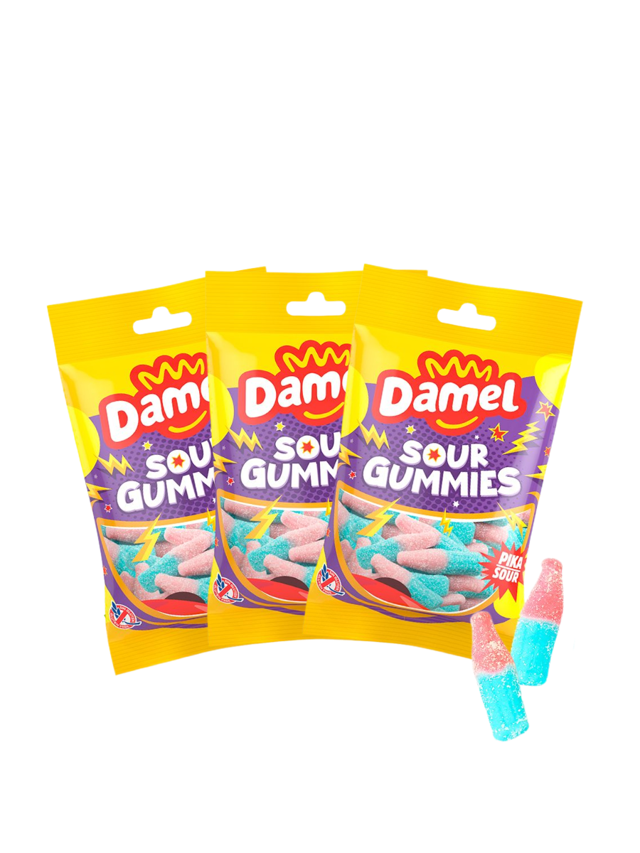 Мармелад жевательный Damel "Бутылочка", кислая, халяльный, 80г, в упак. 3шт