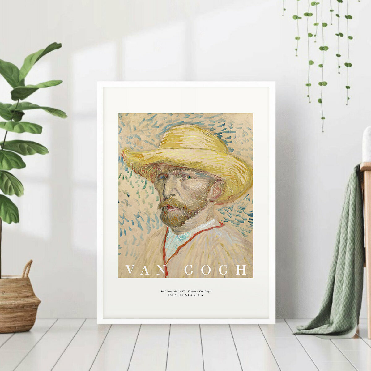 Постер "Ванг Гог художник" в белой рамке 50x70 см для интерьера на стену