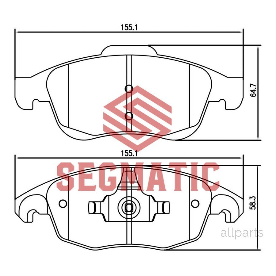 SEGMATIC SGBP2641 Колодка торм диск пер Citroen C4 1.6 2011-, Citroen C4 1.6 2009-, Citroen Berlingo 1.6 2008-