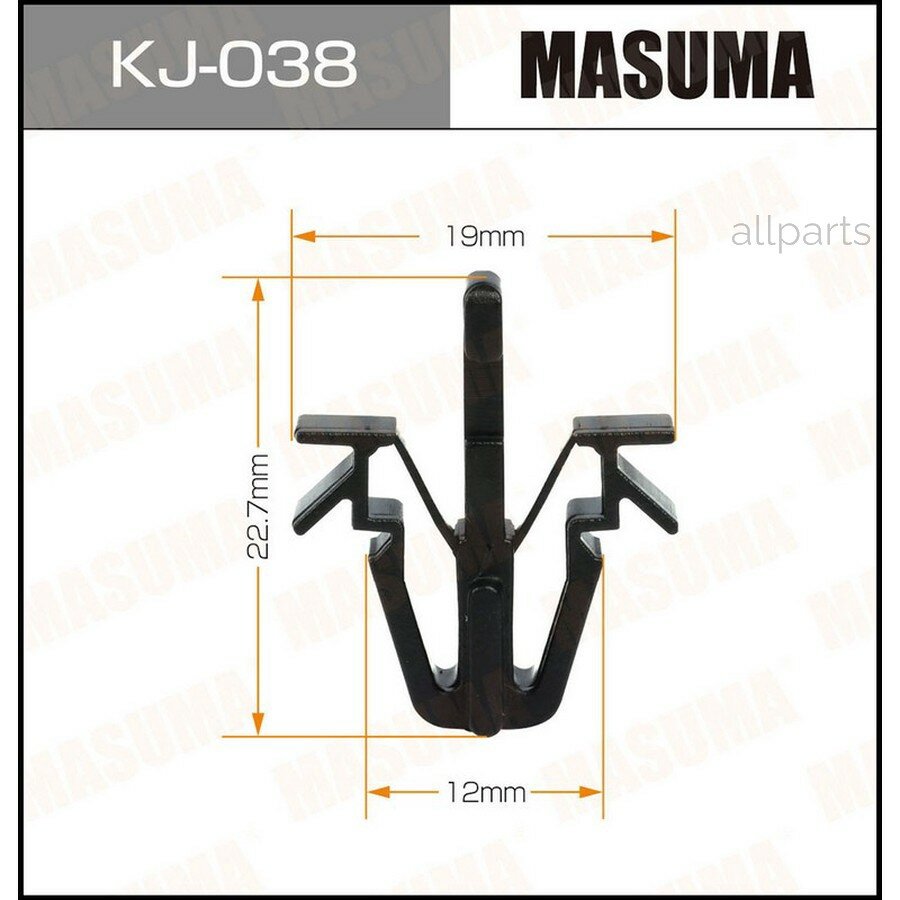 MASUMA KJ038 клипса!\ Toyota 4Runner/RAV4/Corolla/Picnic/Previa/Carina 90>
