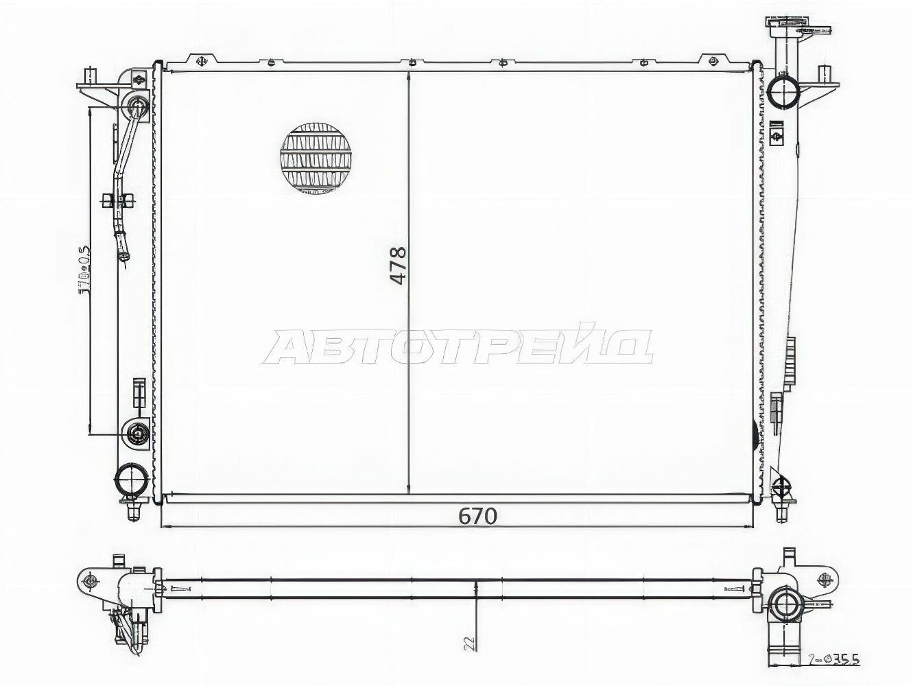 Радиатор охлаждения двигателя для КИА Соренто арт KI000510 SAT