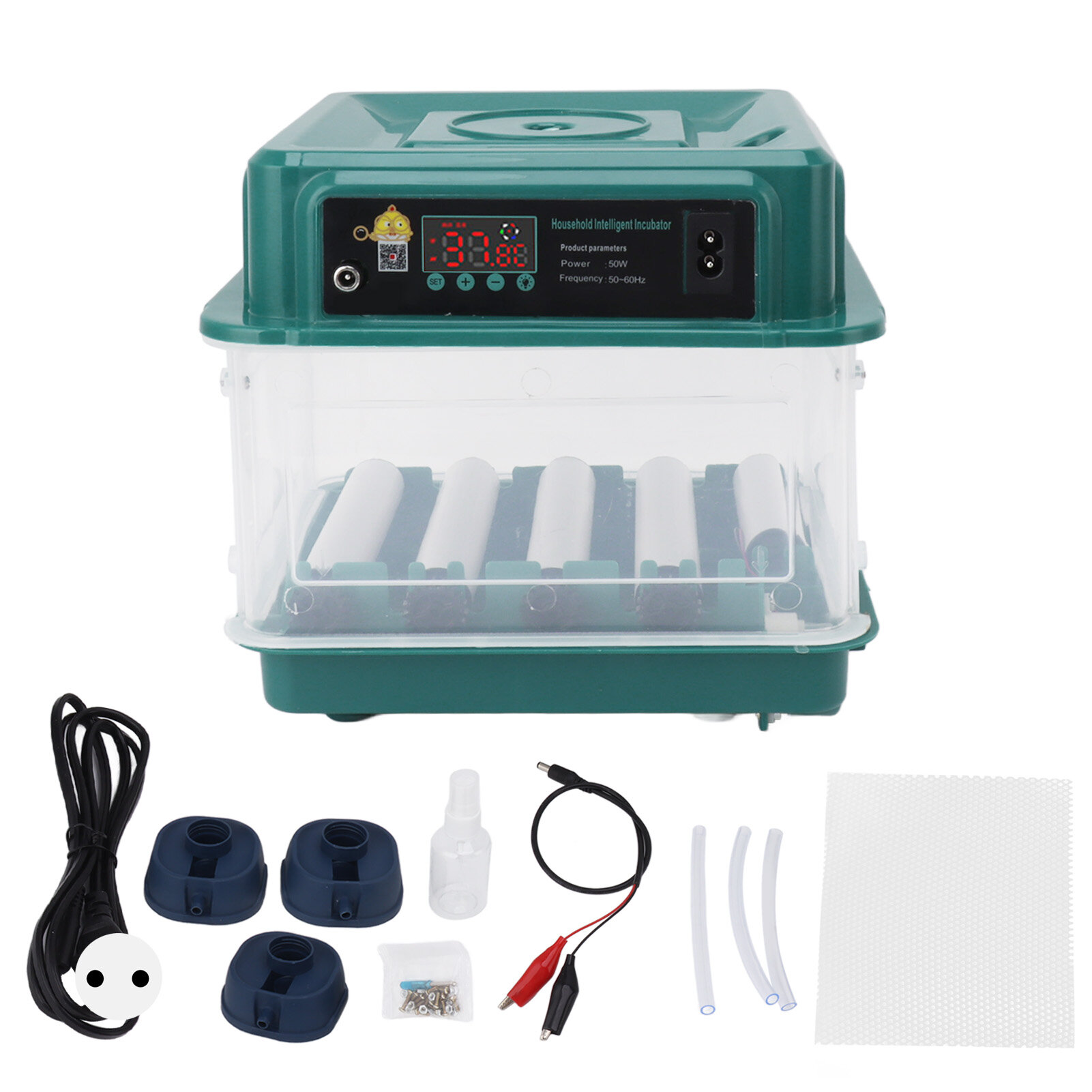 Инкубаторы для яиц, автоматический регулируемый лоток, бытовой инкубатор для яиц для инкубации, вилка европейского стандарта, 220 В, 12 яиц