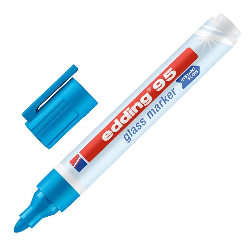 Маркер для стеклянных досок EDDING E-95/010 голубой 1,5-3мм круг. наконечник 1807457