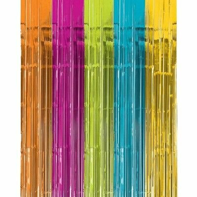 Занавес фольфгированный AMSCAN дождик, ширина 90 см, длина 2,4 м, разноцветный