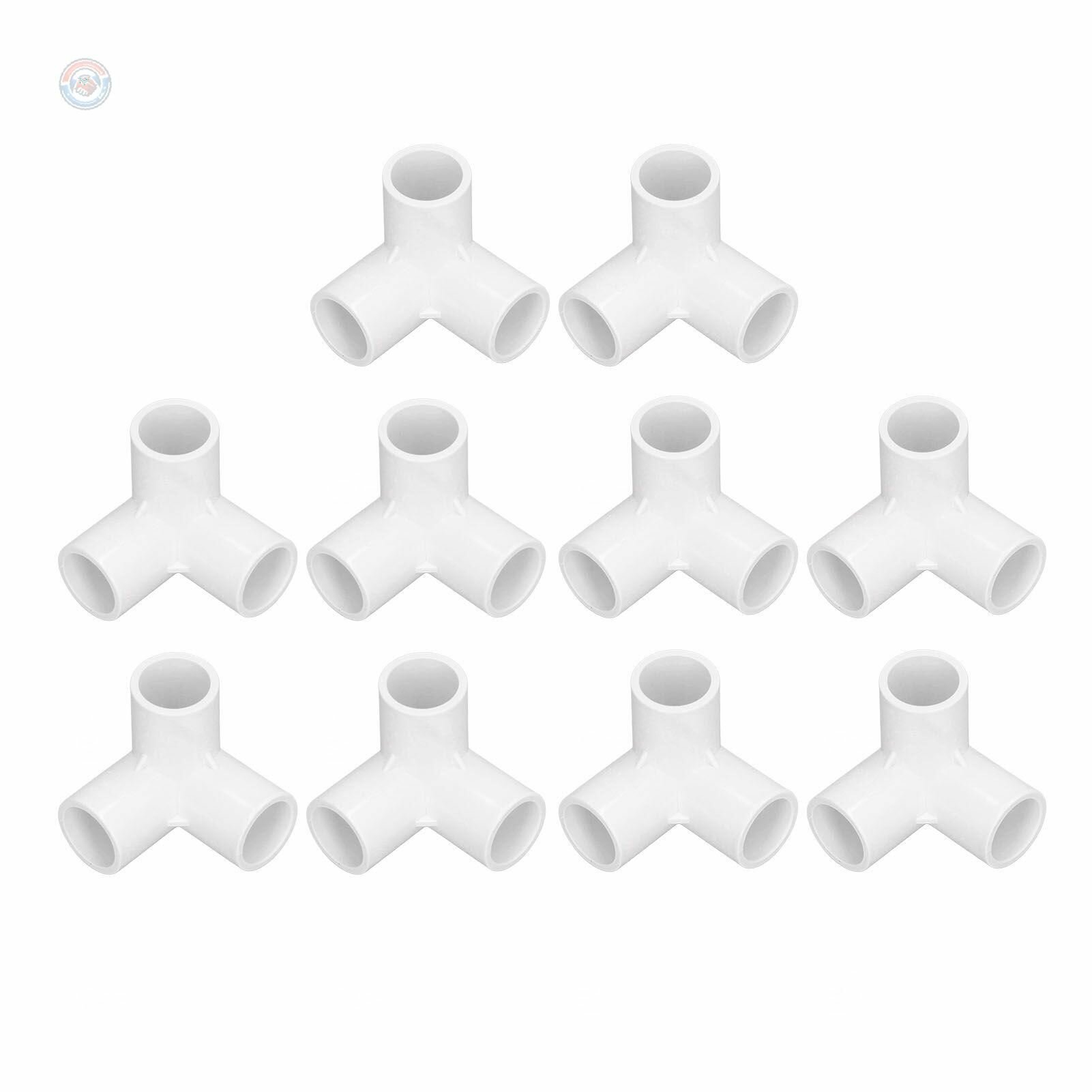 Тройник ПВХ 20 мм, 10 шт, угол 90 , прочные фитинги для водопровода, теплиц, мебели и DIY-конструкций, глянцевые трубные соединители