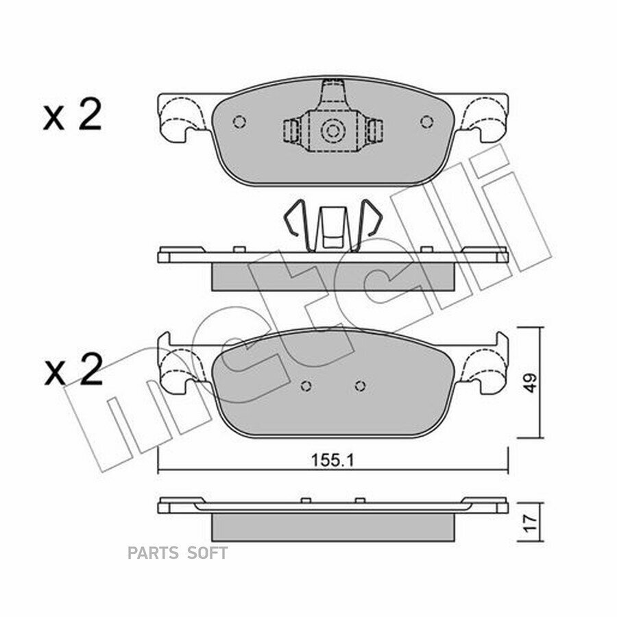 METELLI Колодки тормозные