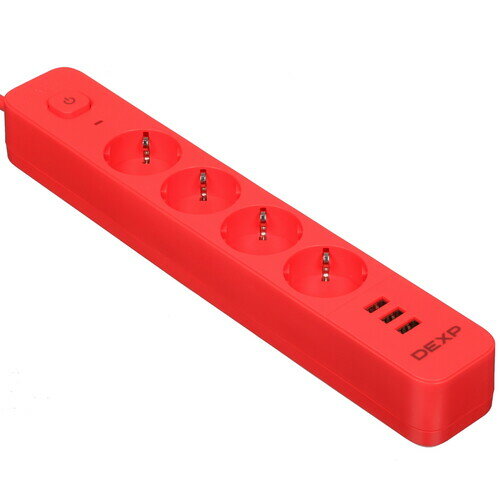 Сетевой фильтр DEXP 418WUкрасный