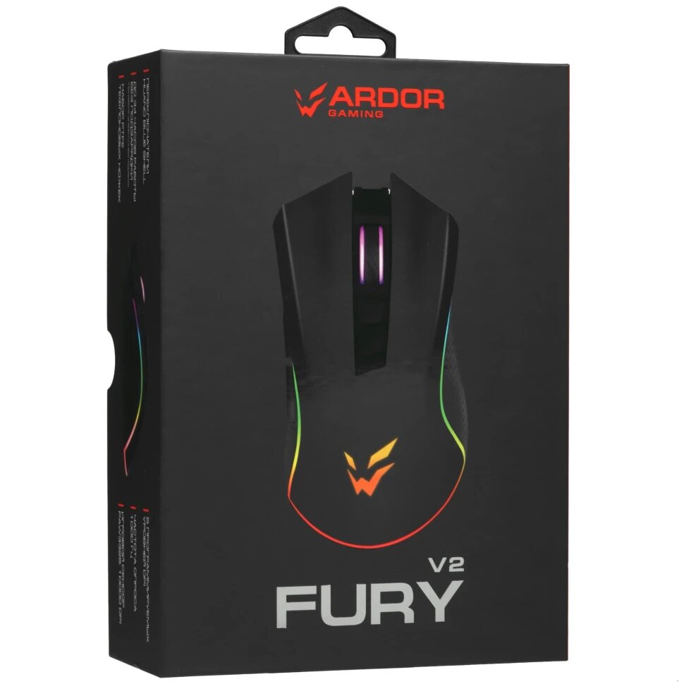 Мышь беспроводная/проводная ARDOR GAMING Fury V2 [ARDW-FURY3325-BK] черный