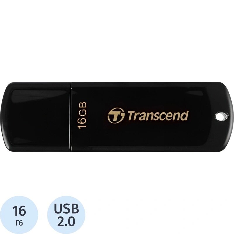 Флеш-память Transcend JetFlash 350, 16Gb, USB 2.0, чер, TS16GJF350
