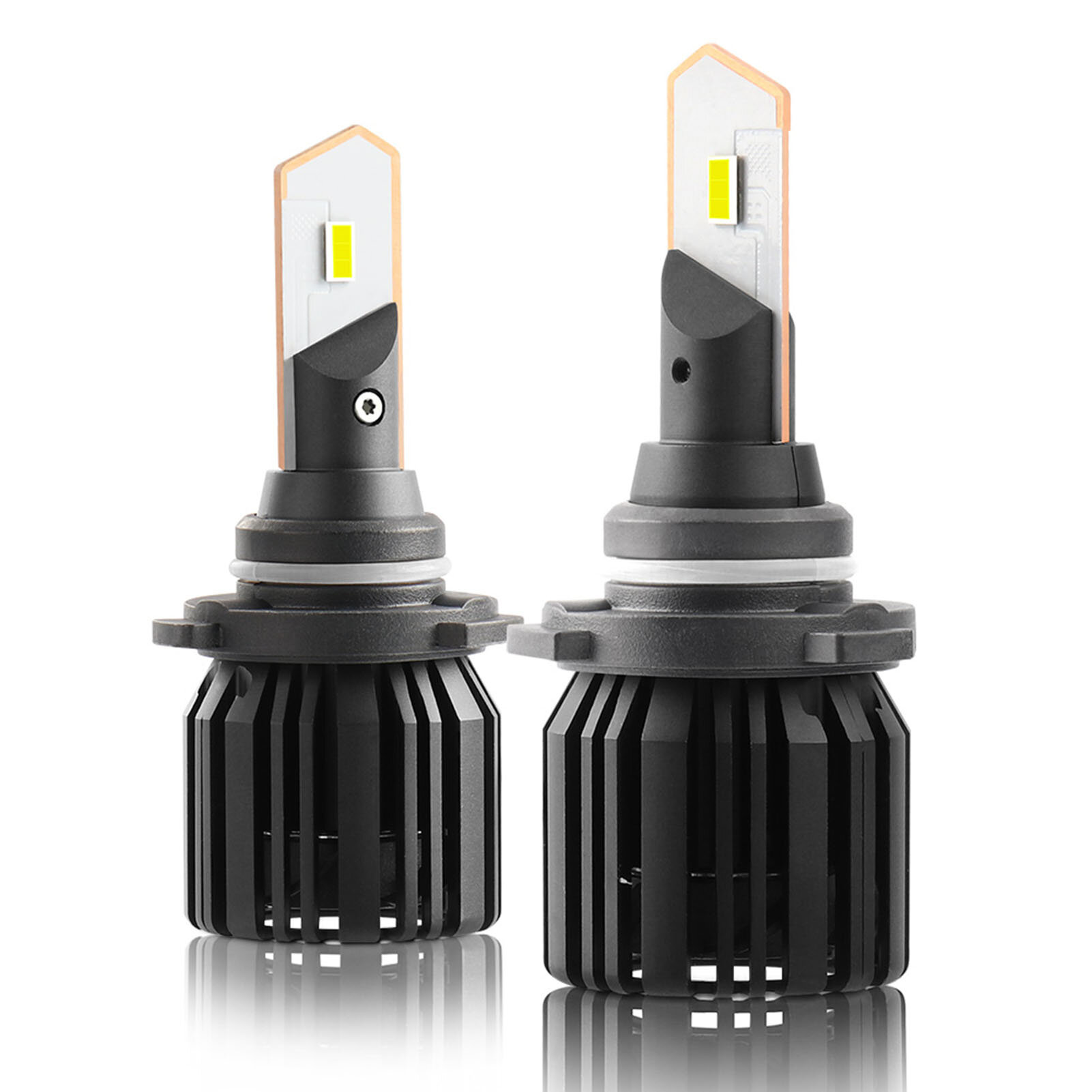 2Pcs 50W IP68 Автомобильные LED Фары для Светодиодных Автомобильных Ламп Комплект Преобразования Встроенный 9005/HB3/H10 6000K 8000LM 9V-36V 360° Угол 200m Дальность Алюминий