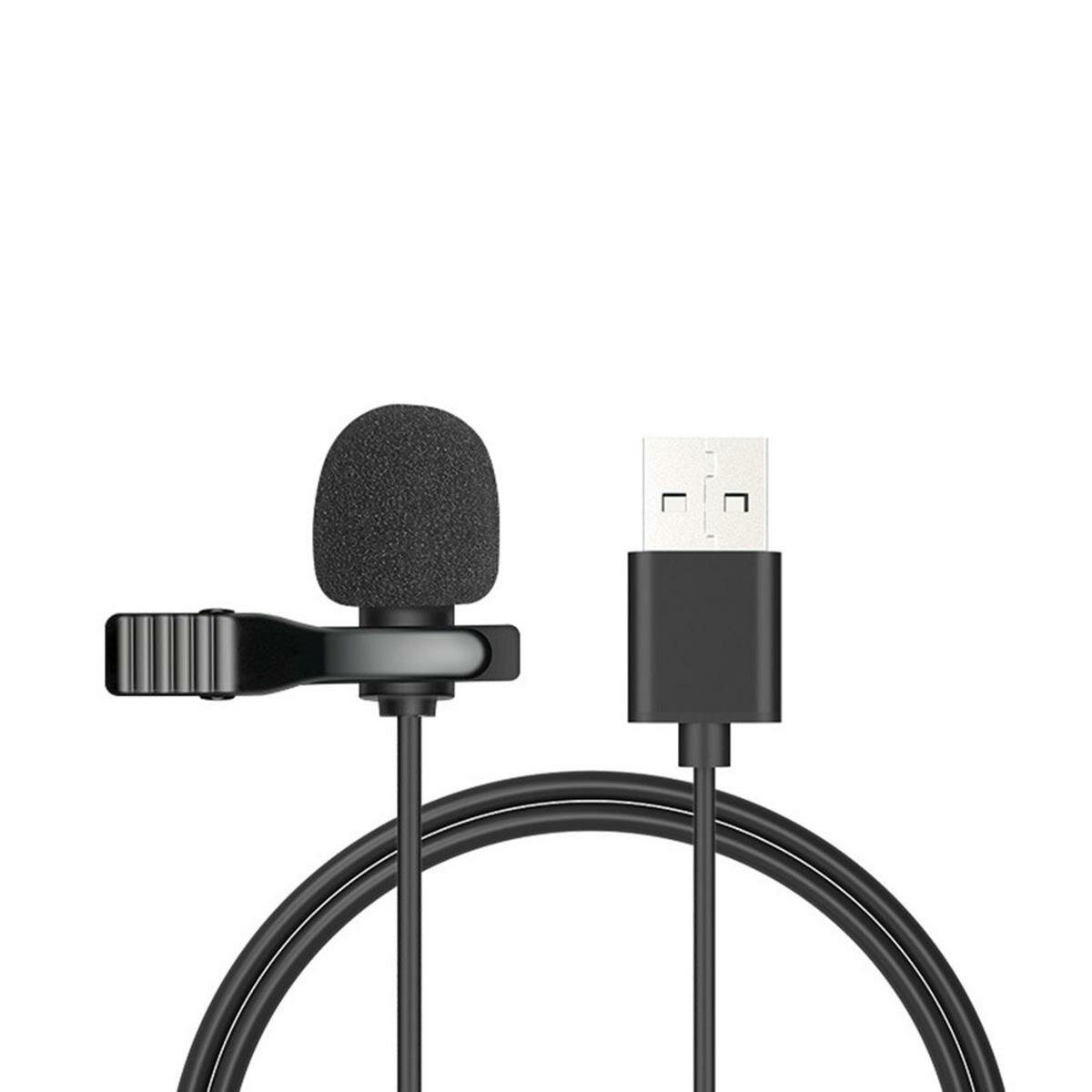 USB Мини-микрофон 1,5 м Петличный микрофон с клипсой для записи чата на компьютере
