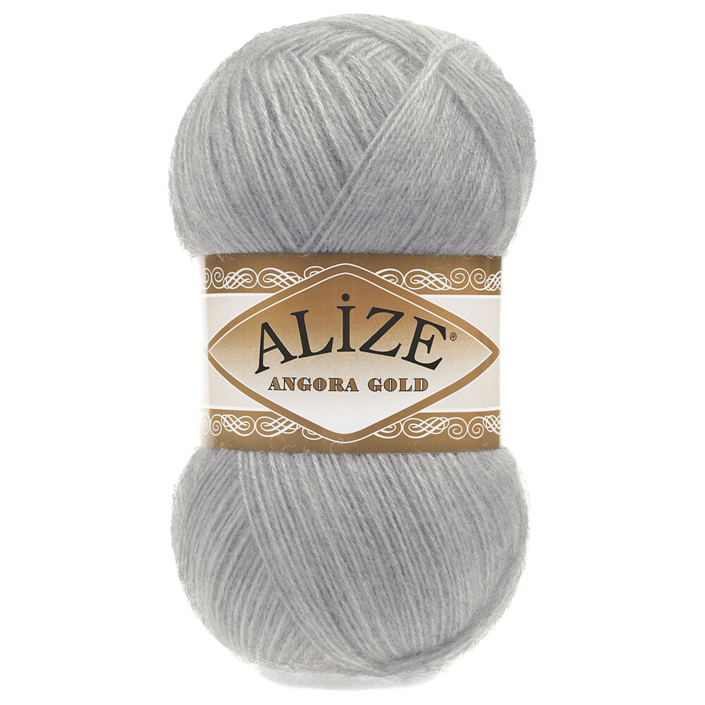 Пряжа для вязания Alize Angora gold 21 серый 100 гр/550 м 20% шерсть, 80% акрил