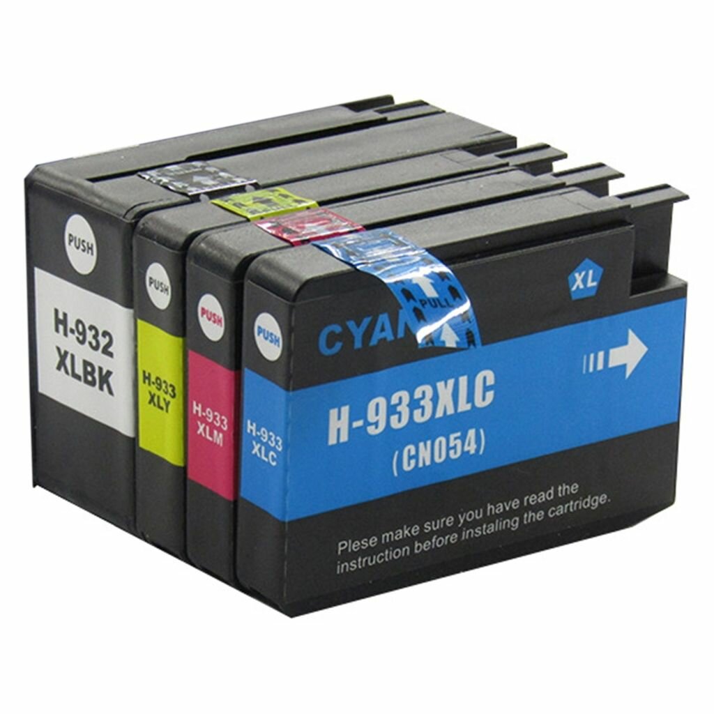 1 комплект из 4 цветов, обновленная версия чернильного картриджа HP 932XL 933XL