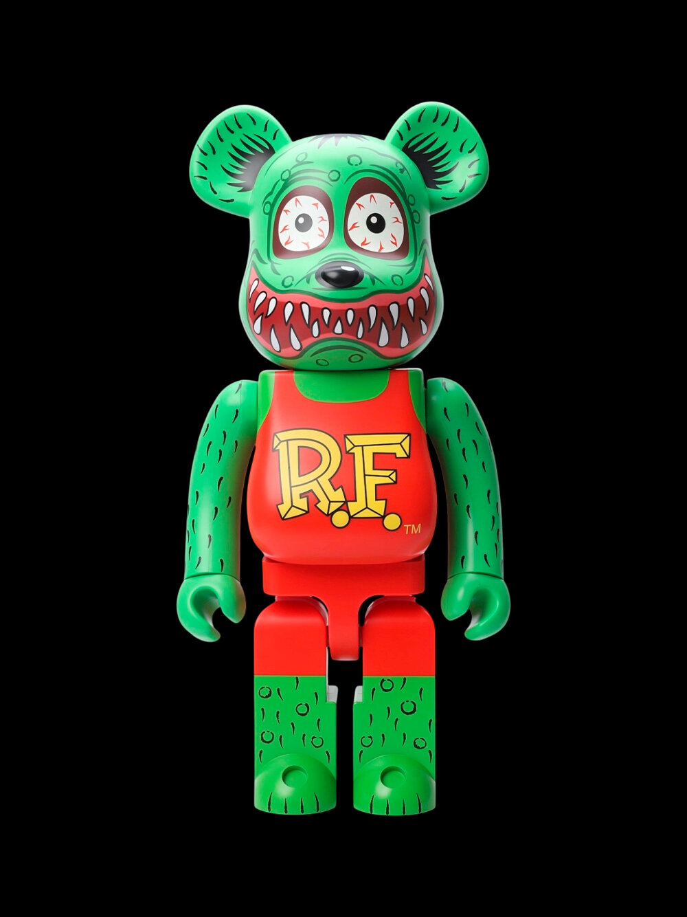 Коллекционная оригинальная фигура Bearbrick Rat Fink 1000% / 70 см высота / ABS пластик / Medicom Toy / Разноцветный