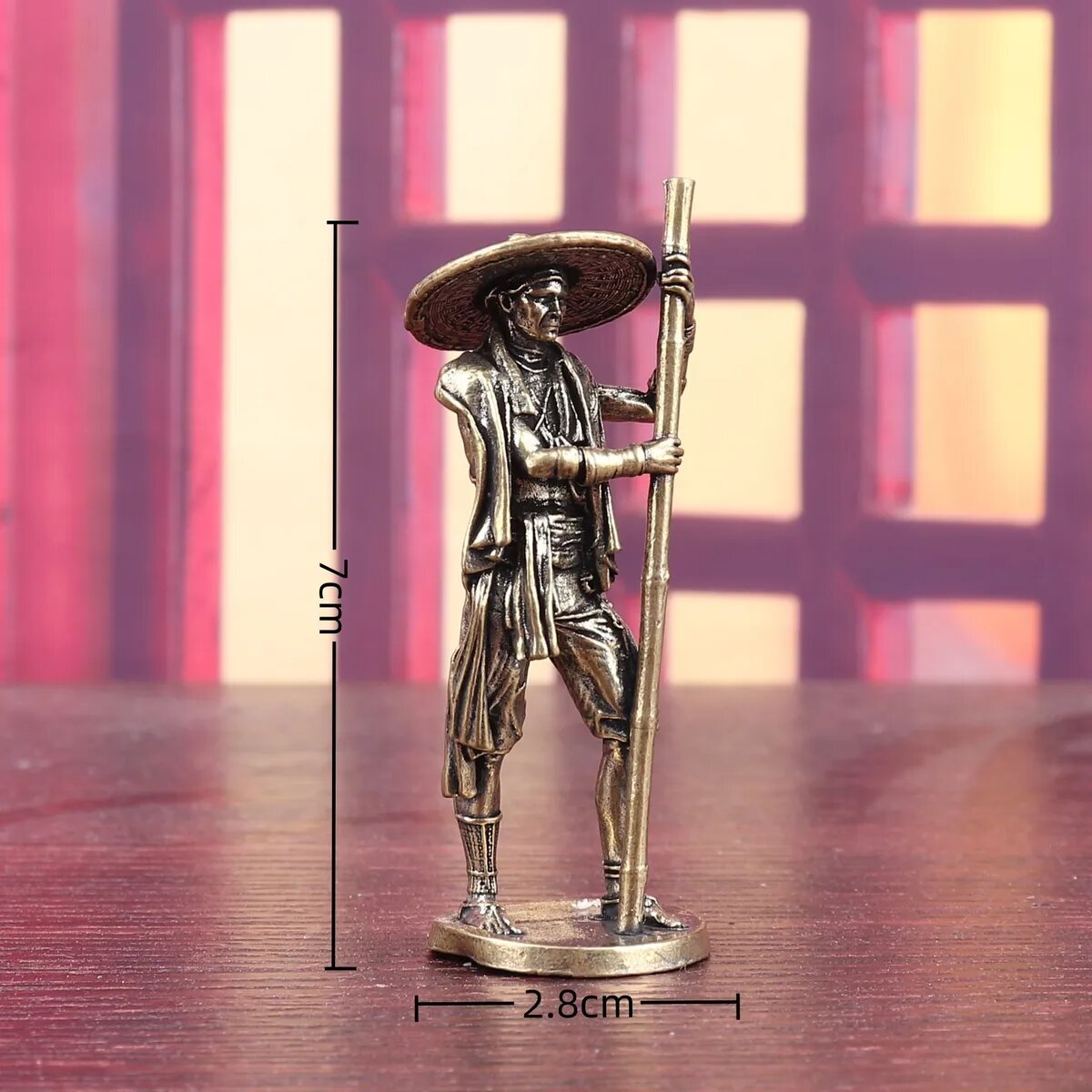 Статуэтка рыбака из латуни, декор для интерьера, настольное украшение