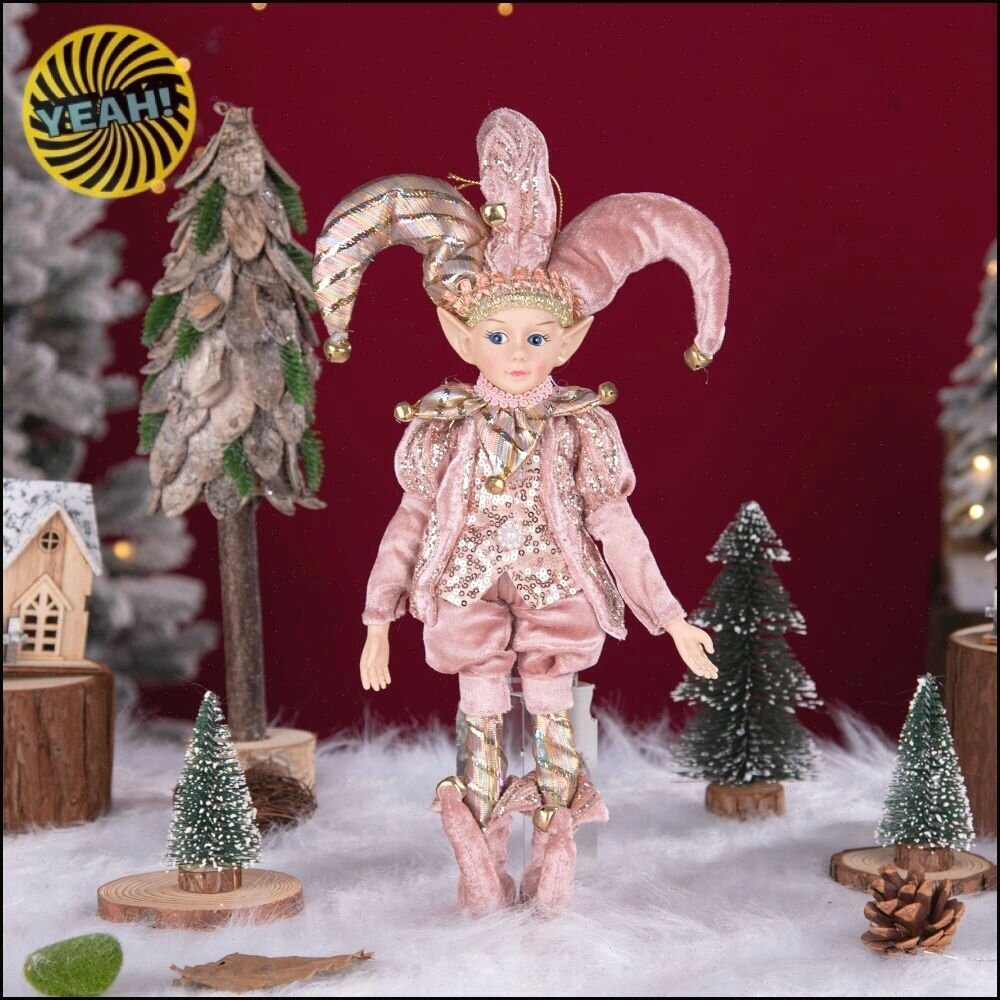 Елочная игрушка 40 см Эльф темно-розовый 1 шт.