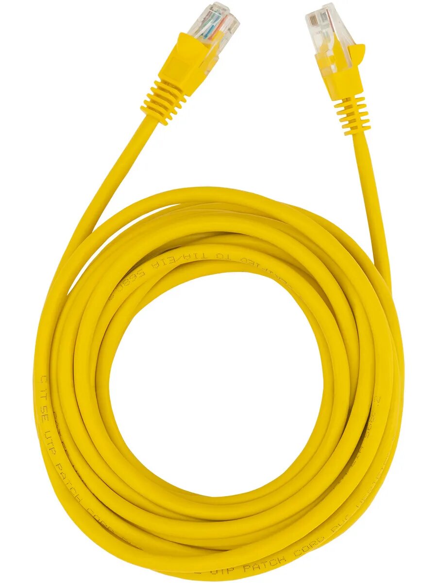 Патч-корд UTP 4 пары cat.5E CCA molded 5м желтый RJ-45