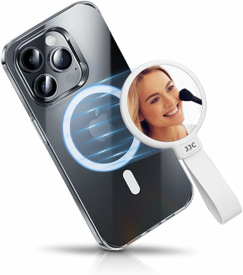 JJC 2 в 1 магнитное зеркало для селфи и держатель для телефона, совместимо с iPhone и всеми телефонами для влогов.