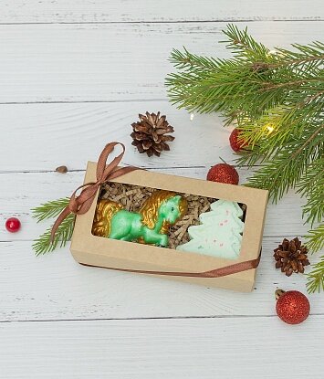Подарочный набор Chocolatte "Новогоднее мыло пони и гейзер елочка"