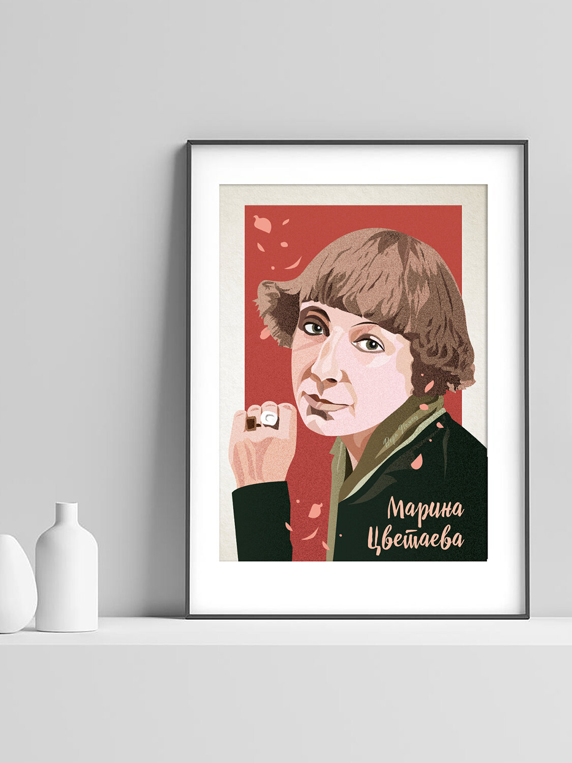 Постер с поэтом Марина Цветаева, А3 (30х42 см), без рамы интерьерный