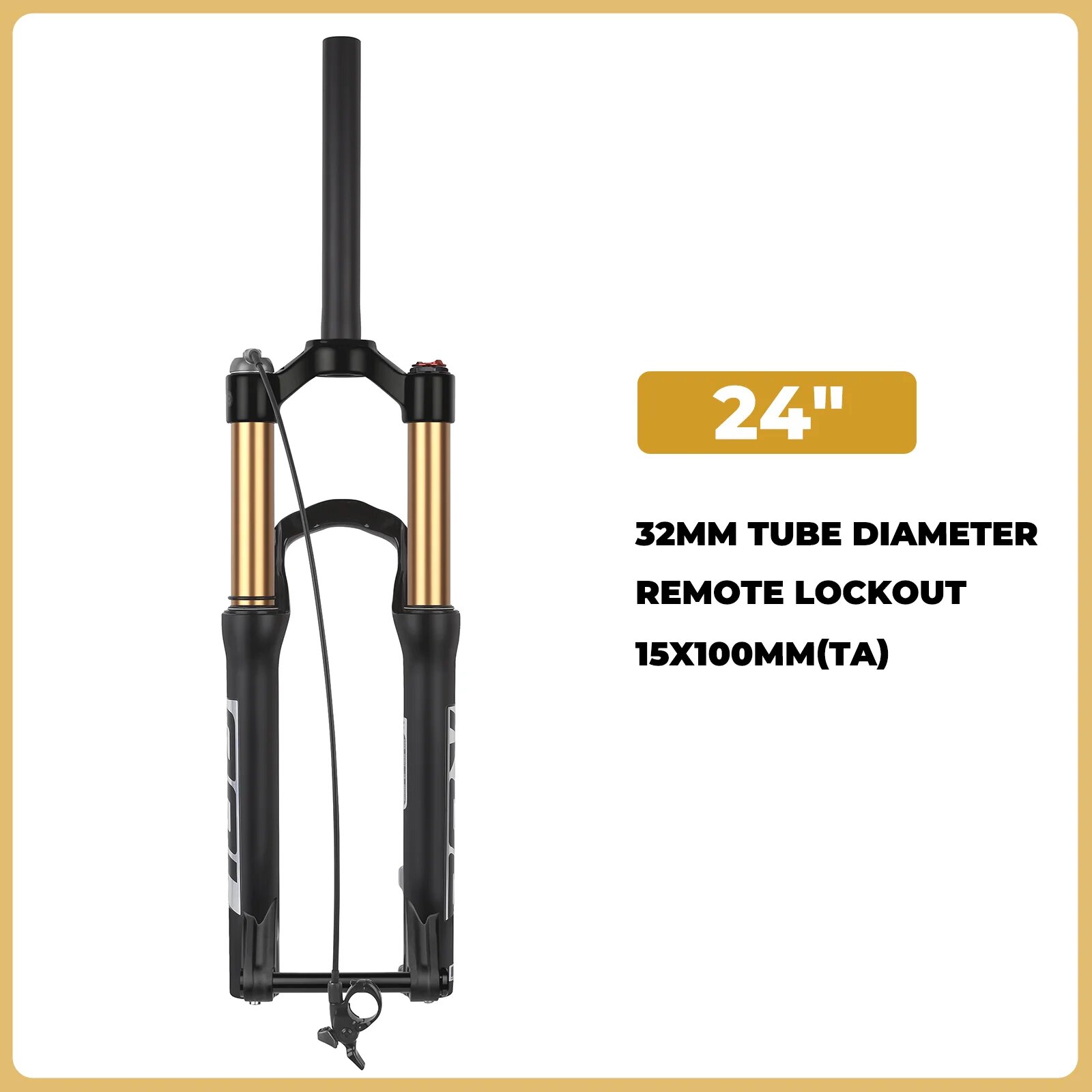 BOLANY Воздушная вилка для велосипедов 20/24 дюймов TA 24er-Remote-Gold