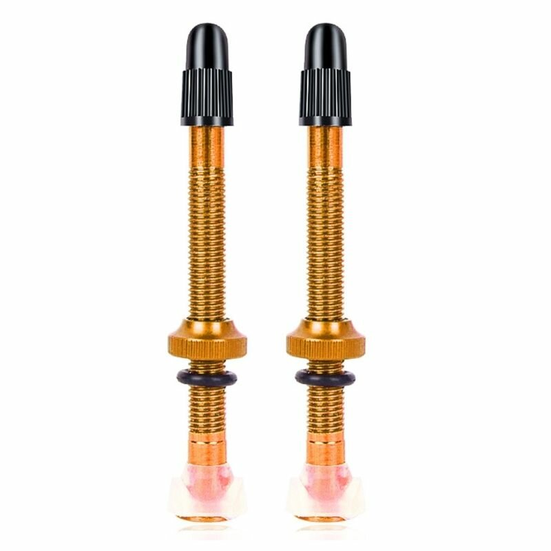 (1 комплект) Ниппели для бескамерных велосипедных шин, золотистые