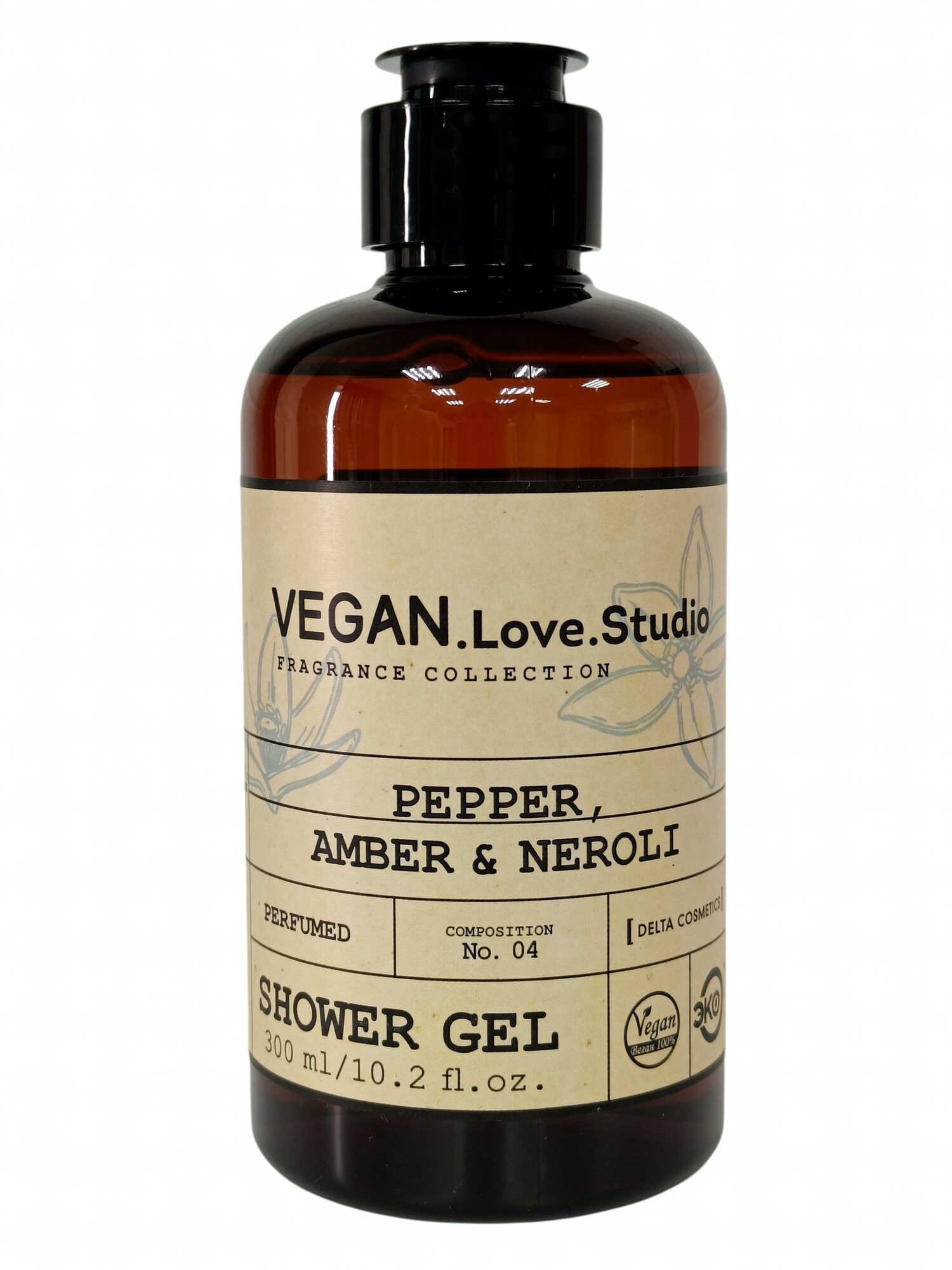 Гель для душа Vegan.Love.Studio Pepper Amber&Neroli, 300мл