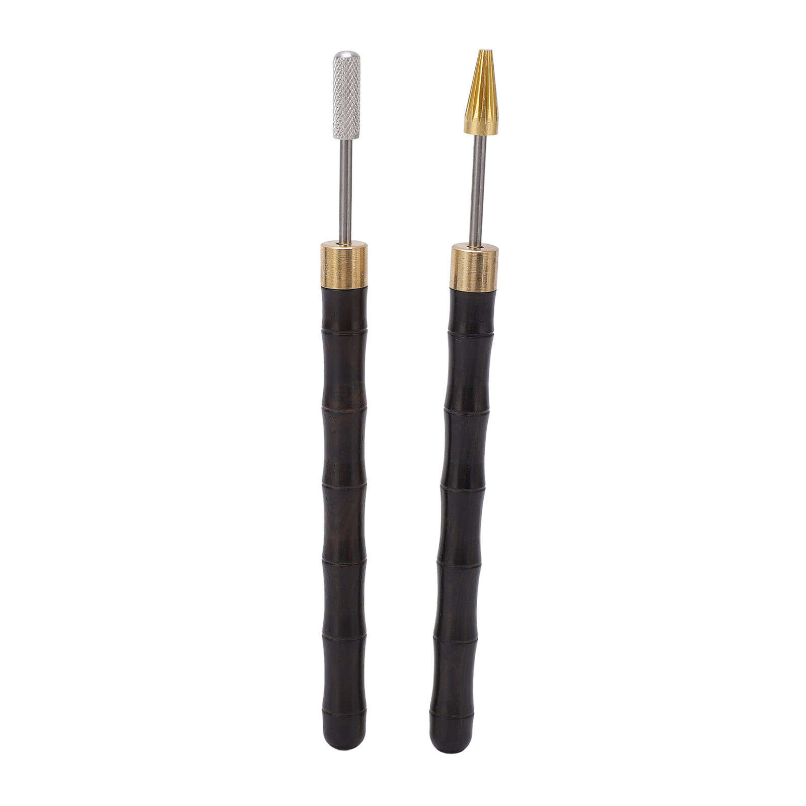 2PCS Leather Edge Dye Pen Printing Tool with Sandalwood Handle Stainless Steel for DIY