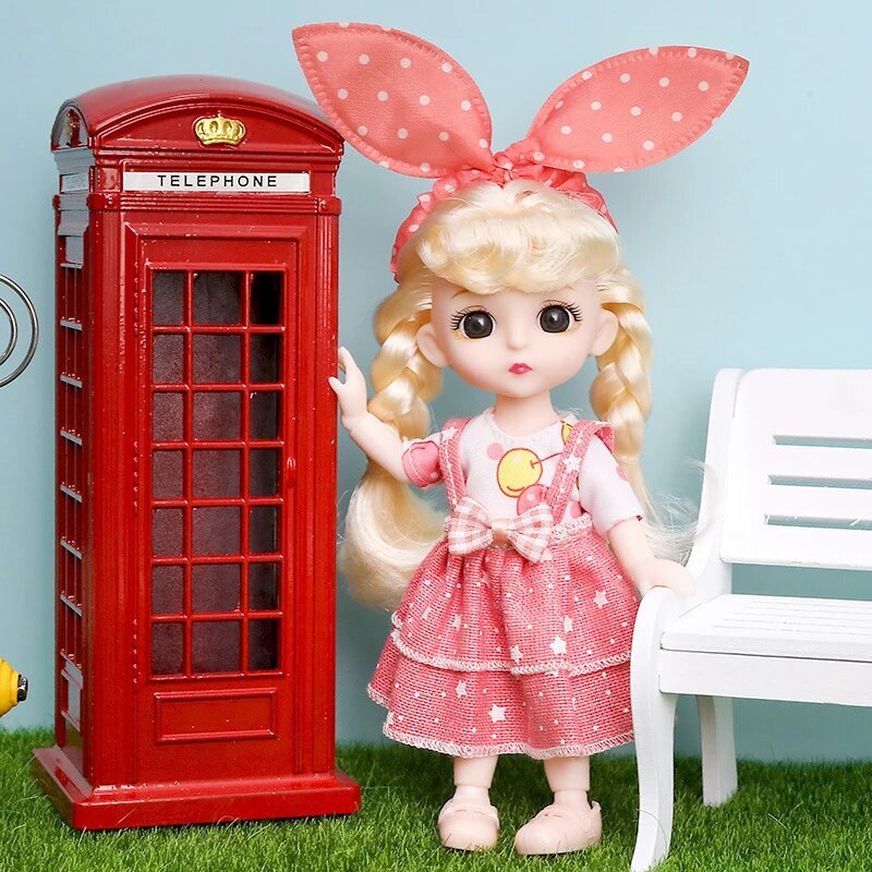 Whiteroom Мини-кукла 13 пластиковая Розовый, doll with clothes 01