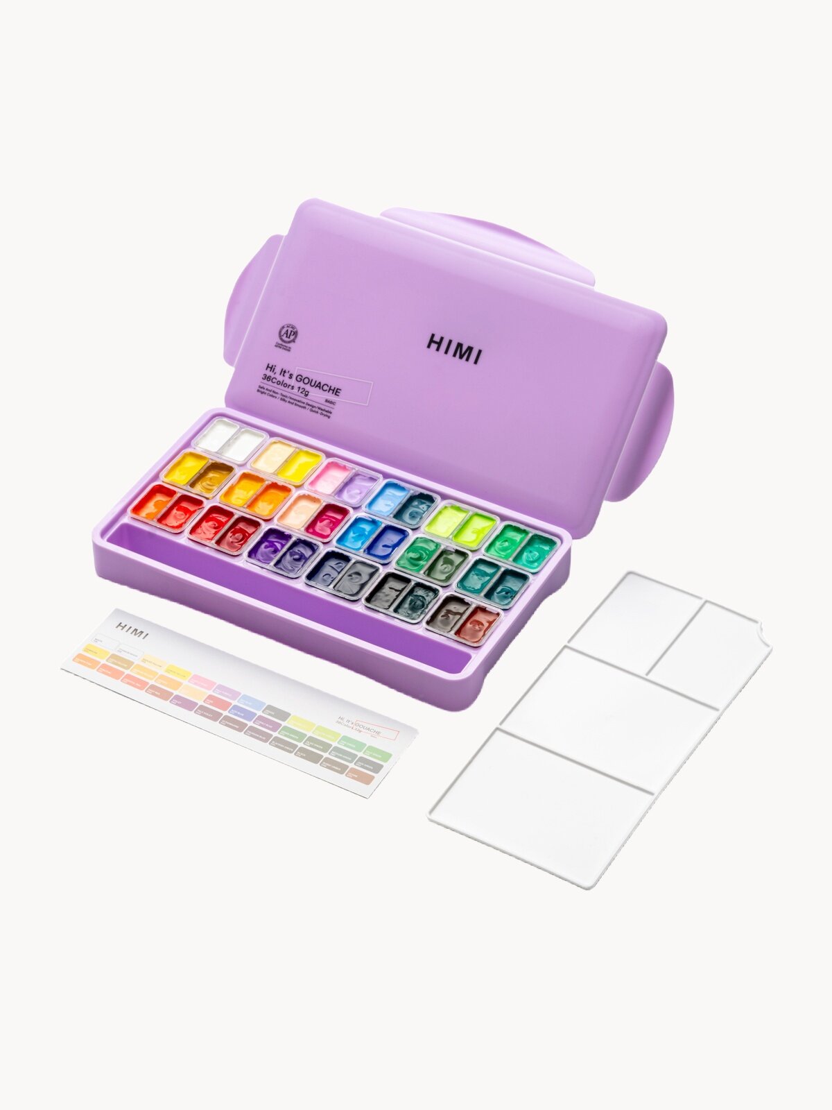 Набор гуашевых красок HIMI пурпурный 36 цветов по 12 грамм NEW FC. TZ. HM.094