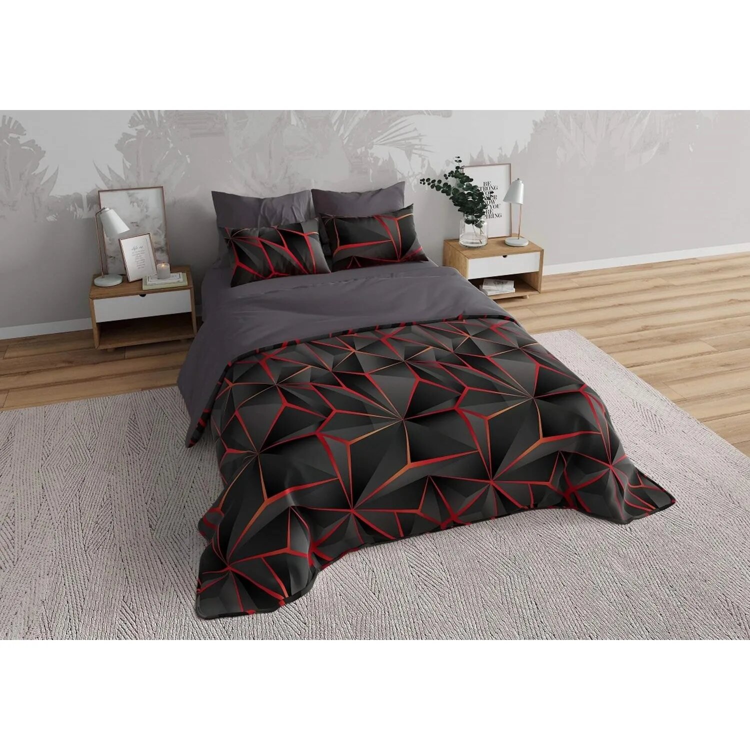 Постельное белье 1.5сп перкаль набивной (нав.70х70 2шт.), Этна