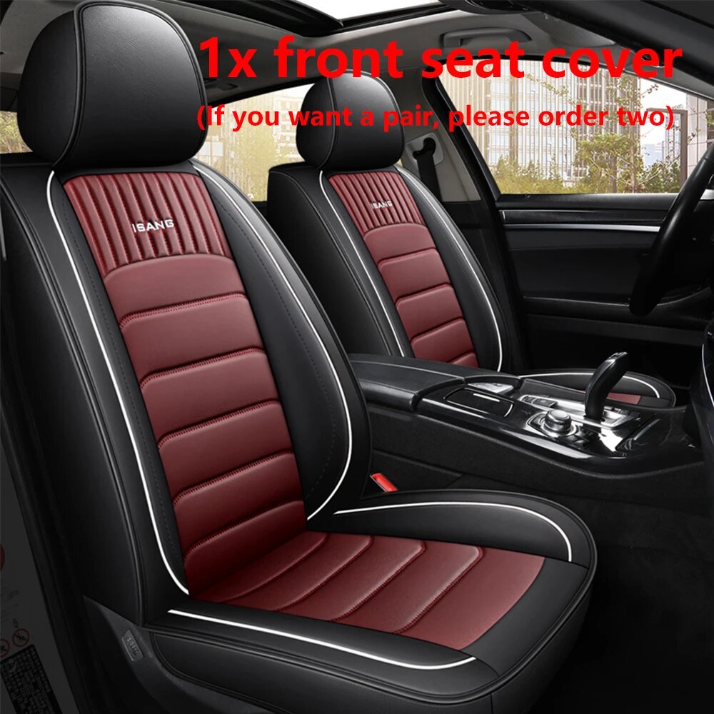 Кожаные чехлы на автомобильные сиденья для поло седана Volkswagen Touareg Touran Passat B5 B6 B7 Jetta VW Golf 7 Tiguan Golf 4 5 6 7 аксессуары Wine Red Front