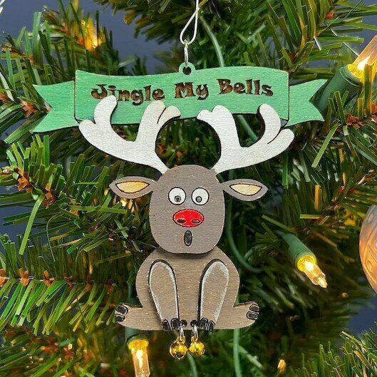 Забавные рождественские колокольчики, подвесные украшения, подарки на Рождественскую елку,10*10cm,2 шт.