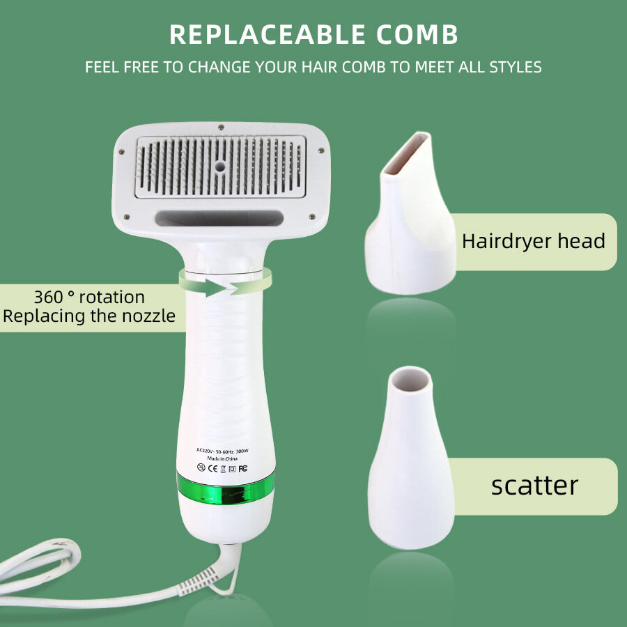 Электрическая щетка для сушки и ухода за шерстью домашних животных для собак и кошек - Золотой цвет, инструмент с