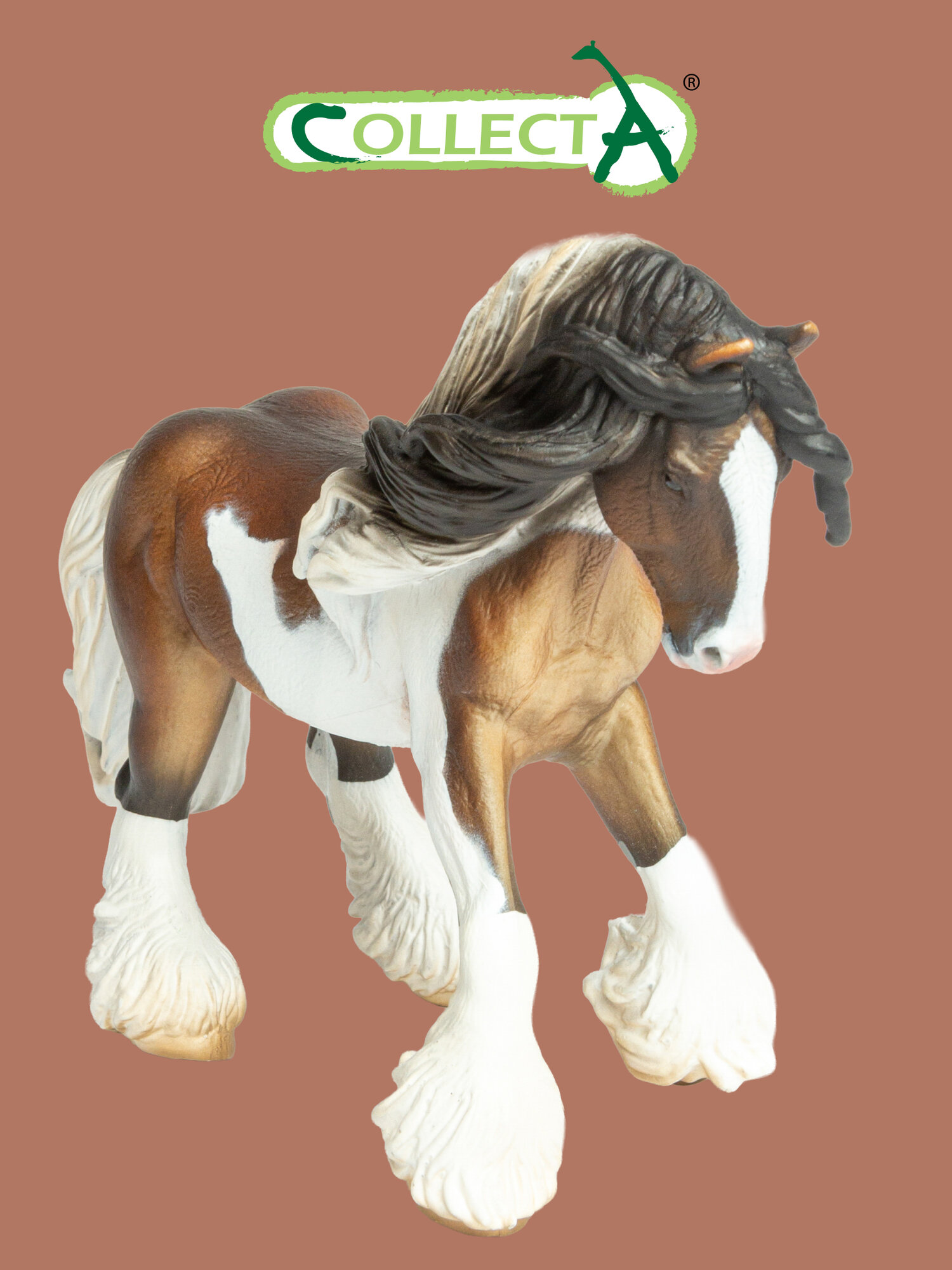 Фигурка животного Collecta, Тинкер жеребец пегий, XL, 88794b