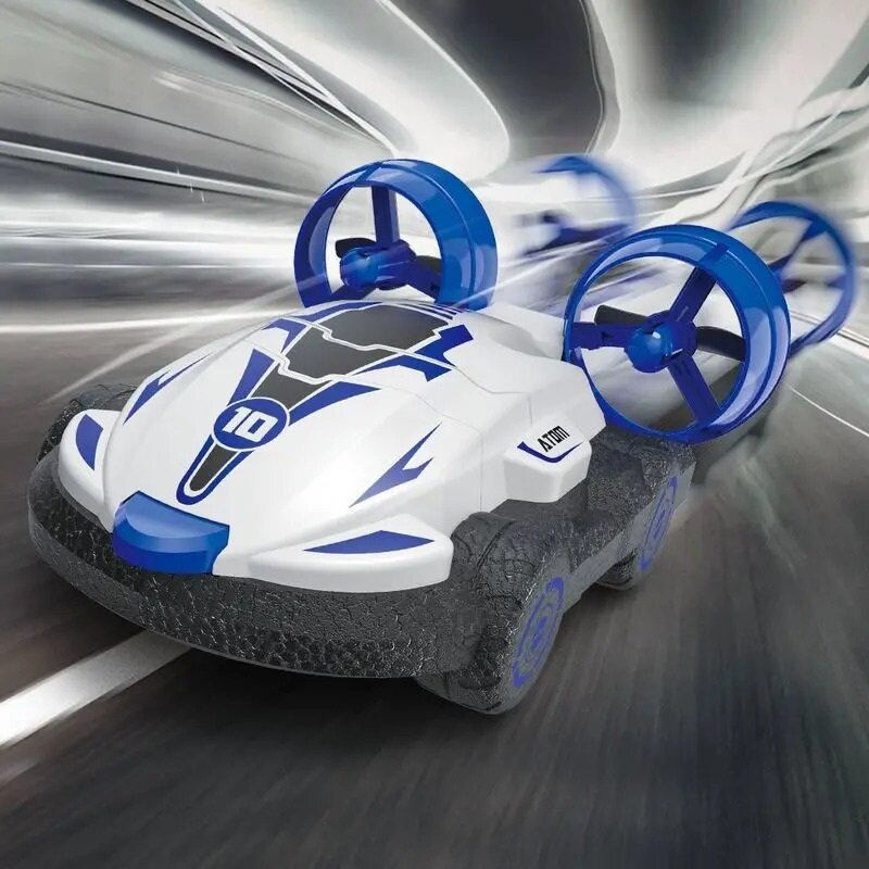 Автомобиль-амфибия с дистанционным управлением, два в одном, водный и земельный дрейф, U-Turn, модель корабля на воздушной подушке, электрические игрушки с хвостовой тягой