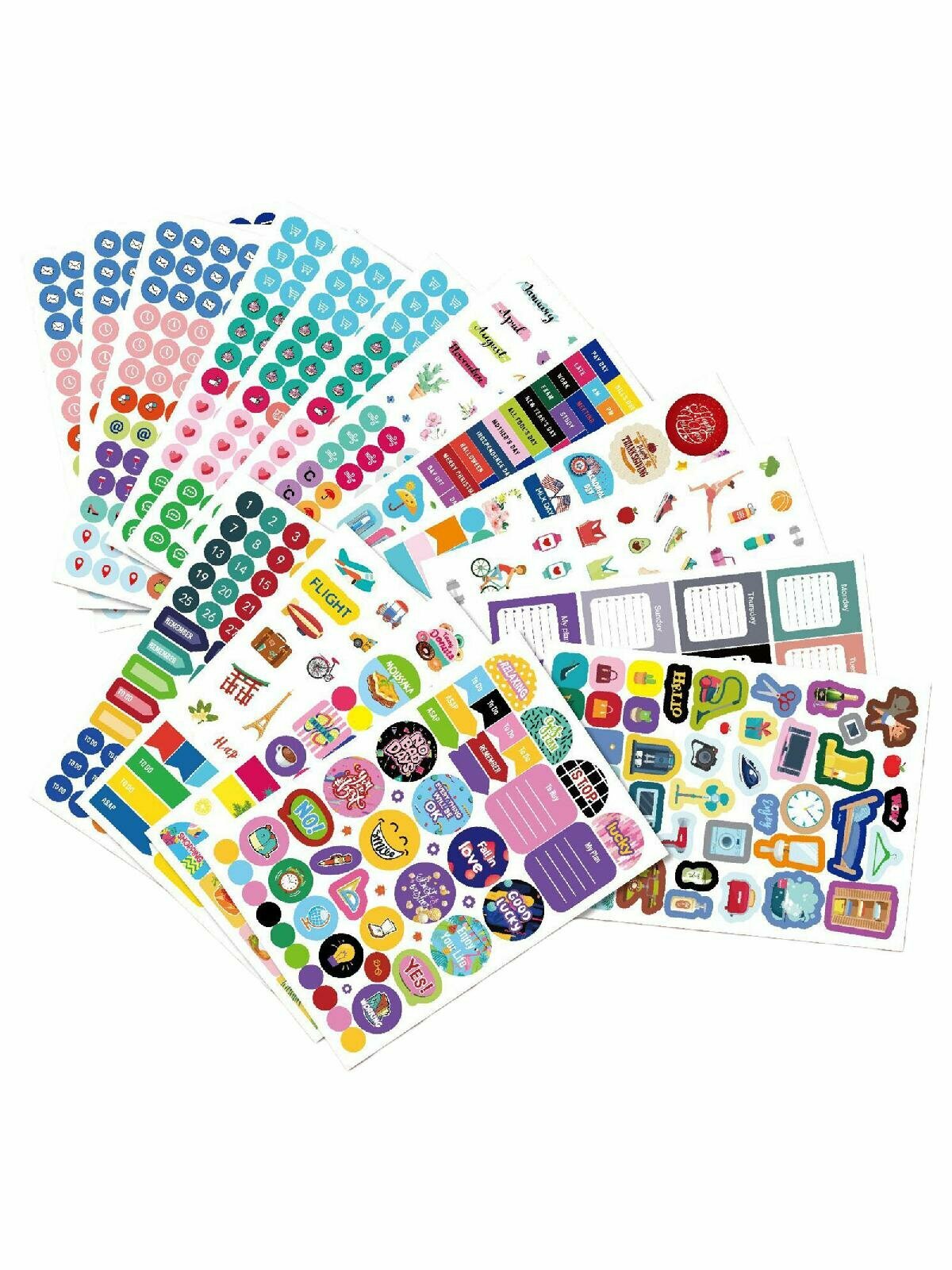 16 Листов Ежемесячная наклейка Книжный планировщик Аксессуары для календаря Ежедневники