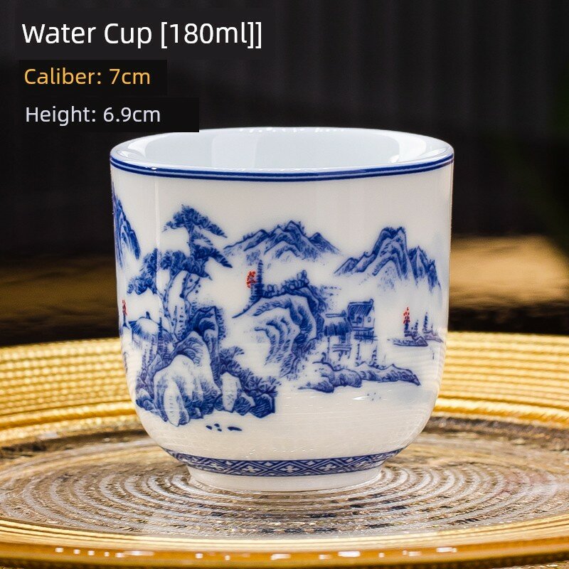 Цзиндэчжэнь, сине-белая фарфоровая миска, утолщенная миска для риса, бытовая посуда в китайском стиле,