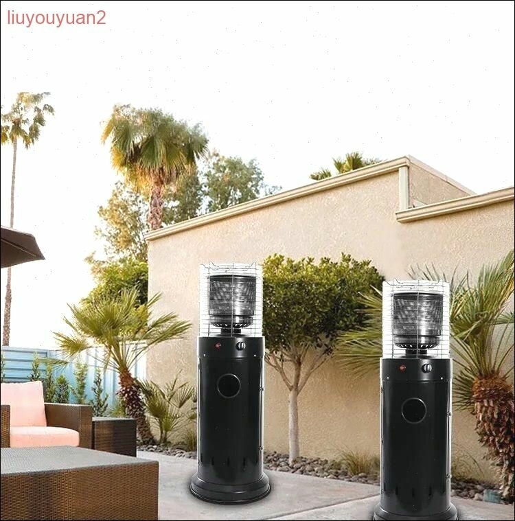 Уличный газовый инфракрасный обогреватель с комплектом для подключения "башня" для дачи, веранды, беседки, кафе, ресторана, улицы и открытых помещений цвет: коричневый