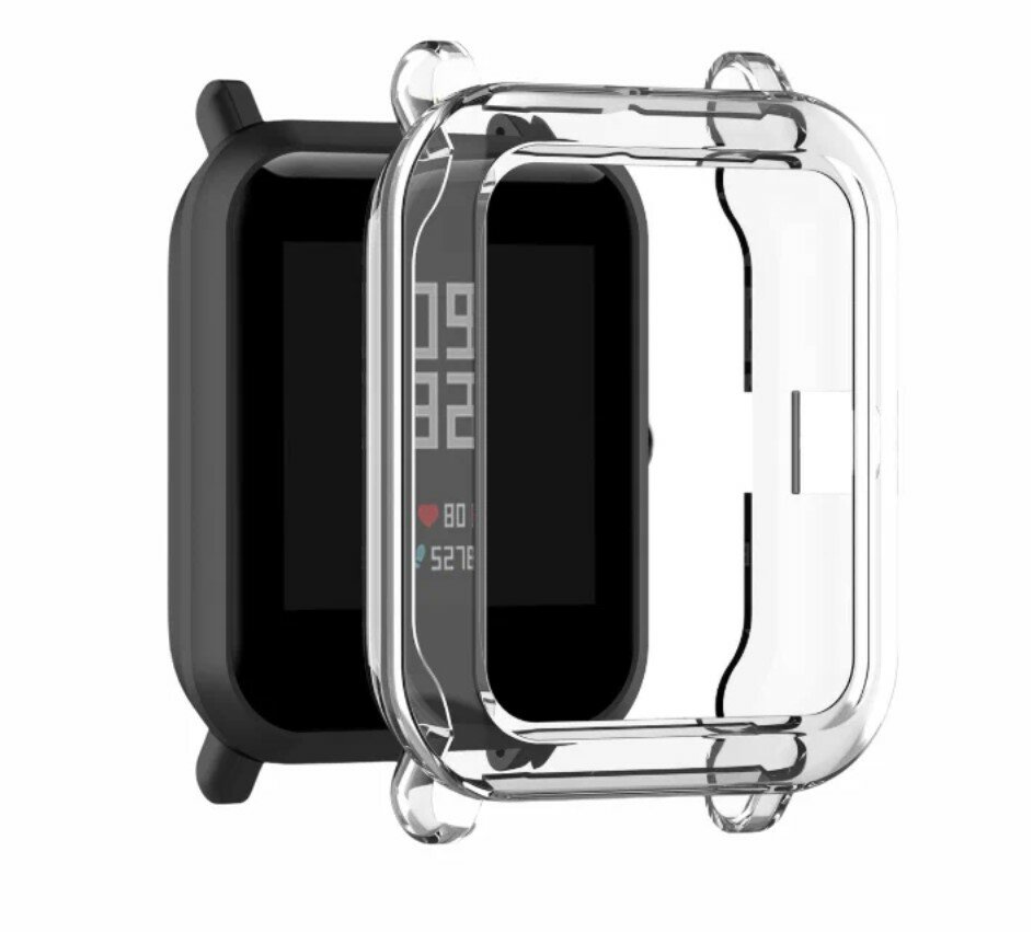 Чехол-кейс-пенал MyPads для умных смарт-часов Amazfit Bip (A1608)/ Amazfit Bip Lite (A1915) силиконовый прозрачный