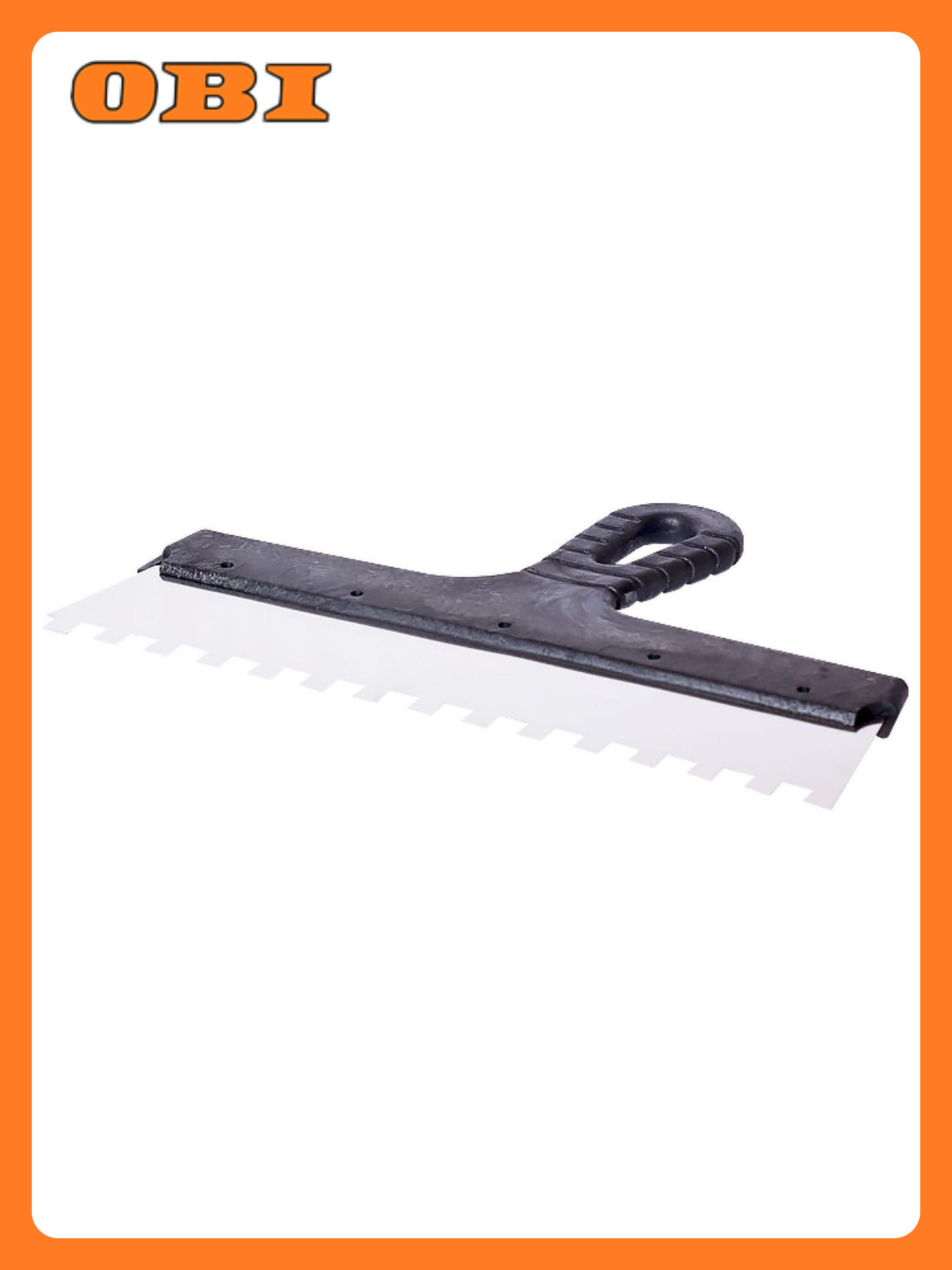 Шпатель фасадный интек, нержавеющая сталь, 300мм, зуб 10x10мм