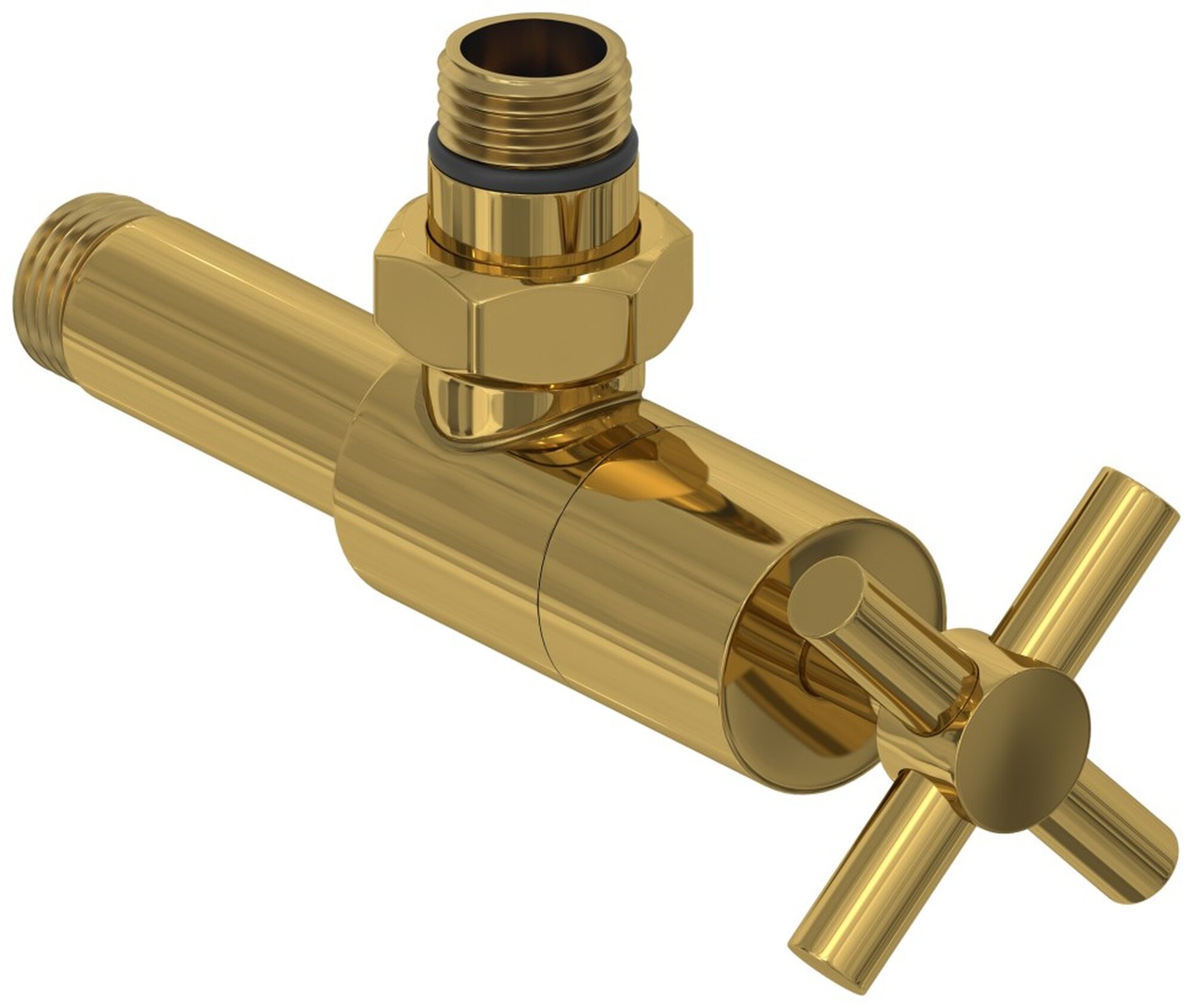 Вентиль угловой крест Сунержа (G 1/2" НР х G 1/2" НР), золотой